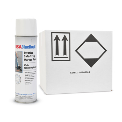 USABlueBook® Temporary Upside Down Marking Paint, White, 20-oz Cans, 12 ...