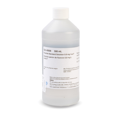 Hach Fluoride Standard Solution, 0.8 mg/L (NIST), 500mL, 40508 ...