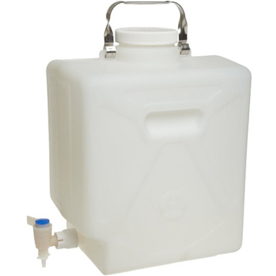 Nalgene Rectangular Fluorinated HDPE Carboy with Spigot, 20L, DS2327-0050 | USABlueBook.com