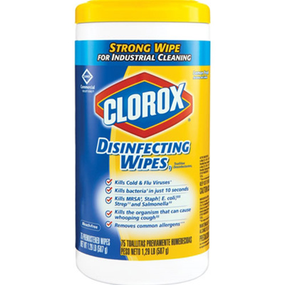 Clorox® Disinfectant Wipes, Lemon Scent Wipes, 75-Count, 6/Case ...