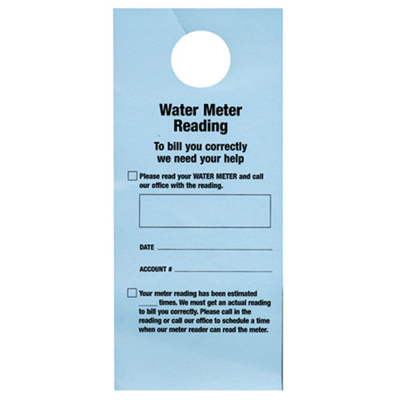 Doorknob Cards, Bilingual, "Water Meter Reading Request", 100/Pack ...
