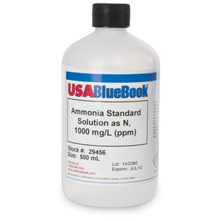 USABlueBook® Ammonia Standard, 1000 ppm as N, 500 mL | USABlueBook.com