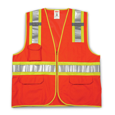 ANSI Type R Class 2 Surveyor Vest, Orange Two Tone, L/XL, V73859.L-XL ...