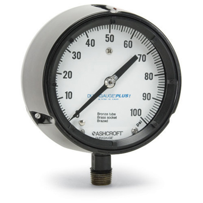 Ashcroft® Duragauge® PLUS!™ Process Gauge, 4.5", 0 - 60 Psi, Bronze ...