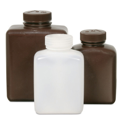 Nalgene® Rectangular Wide-Mouth HDPE Bottle, 125 mL (4 oz), Amber, 12 ...