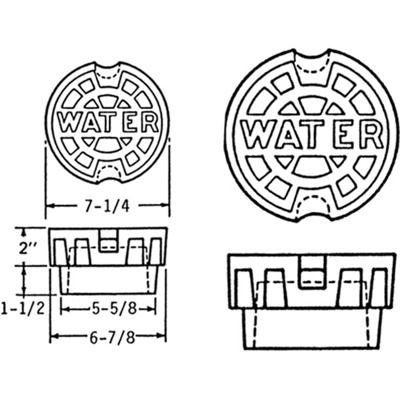 Standard Valve Box Lid w/ Non-Potable Water Text, 5-1/4" Diameter ...