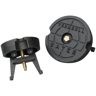Locking Valve Box Lid w/ Water Text, 5-1/4" Diameter | USABlueBook.com