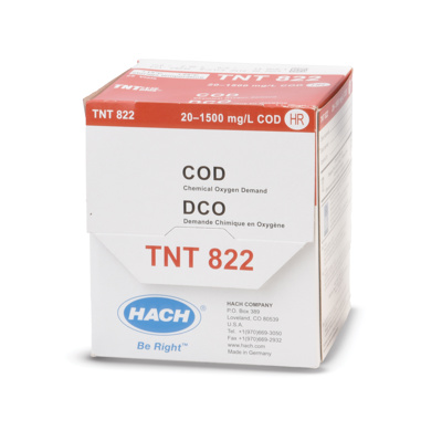 Hach TNTplus® COD Vial Test, High Range, 20 to 1500 mg/L, 150 Tests ...