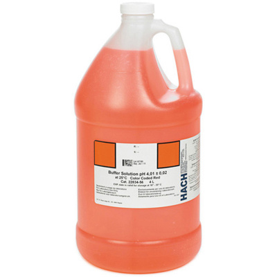 Hach pH Buffer 4.01, (Red) 4 L, 2283456 | USABlueBook.com