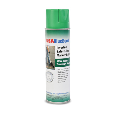 USABlueBook® Temporary Upside Down Marking Paint, APWA Green, 20-oz Can ...