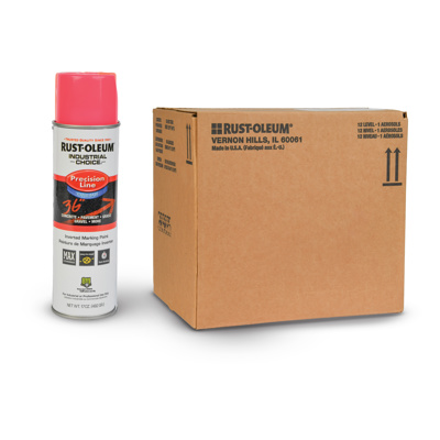 (OR) Rust-Oleum Inverted Marking Paint, Fluorescent Pink, 20oz Can, 12 ...