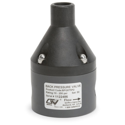 Griffco Back Pressure Valve, 10-150 psi, 3/8" NPT(F) | USABlueBook.com
