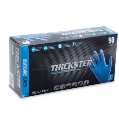 SAS Thickster™ Latex Gloves, 14 Mil Thick, Lightly Powdered, Large, 50 ...