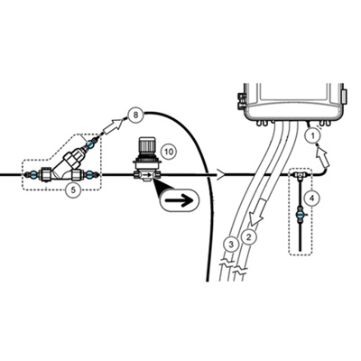Pressure Regulator Installation Kit for Hach CL17sc Analyzer, 8565700 ...
