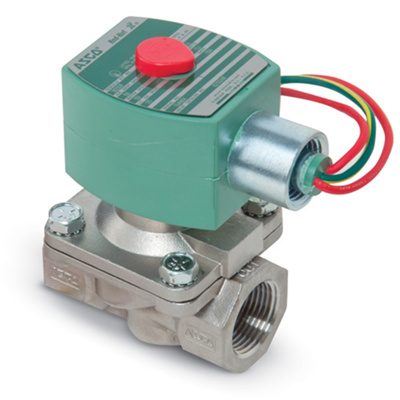 ASCO® Solenoid Valve, 3/4" NPT, 2-Way, Normally Open, SS Body, 8210G038 ...