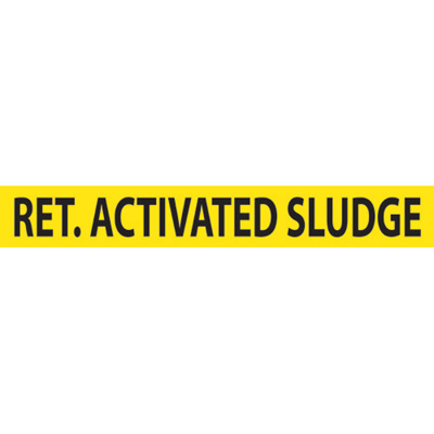 Self-Sticking Pipe Marker: Return Activated Sludge, Yellow, 1 Large, CU ...