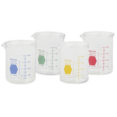 DWK Life Sciences (Kimble®) Kimax® Griffin Beakers, Low Form, Green, 50 ...