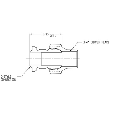 A.Y. MCDONALD 740-3C3 3/4" Flare, End Connector, No-Lead Fitting, 740 ...
