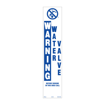 Water Valve Decal, White with Blue Letters, 20/pk | USABlueBook.com