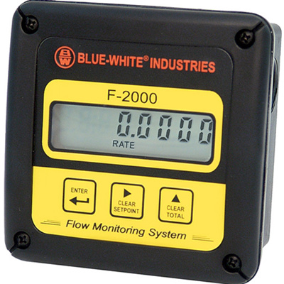 Blue-White® DIGI-METER® F-2000 Flowmeter, 2" Sch 40 PVC Saddle, 30-300 ...