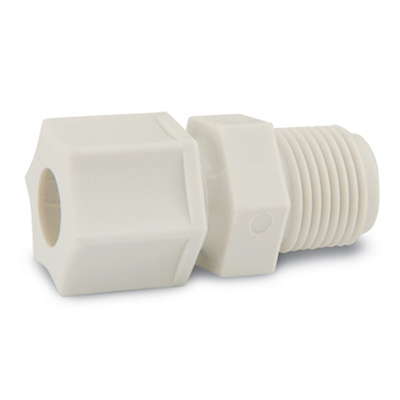 PVDF Male Connector Fittings, 1/4"Tube x 1/4"NPT, 10/pk | USABlueBook.com