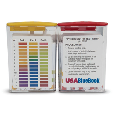 USABlueBook® pH Test Strips, 1 to 14 pH, 1 Unit Increments, 3-Pad, 100 ...