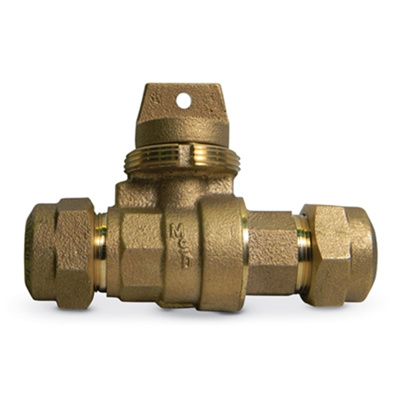 A.Y. MCDONALD Lead-Free Ball Style Curb Stop Valve, Minneapolis Pattern ...