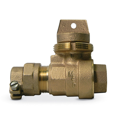 A.Y. MCDONALD Lead-Free Ball Style Curb Stop Valve, Minneapolis Pattern ...